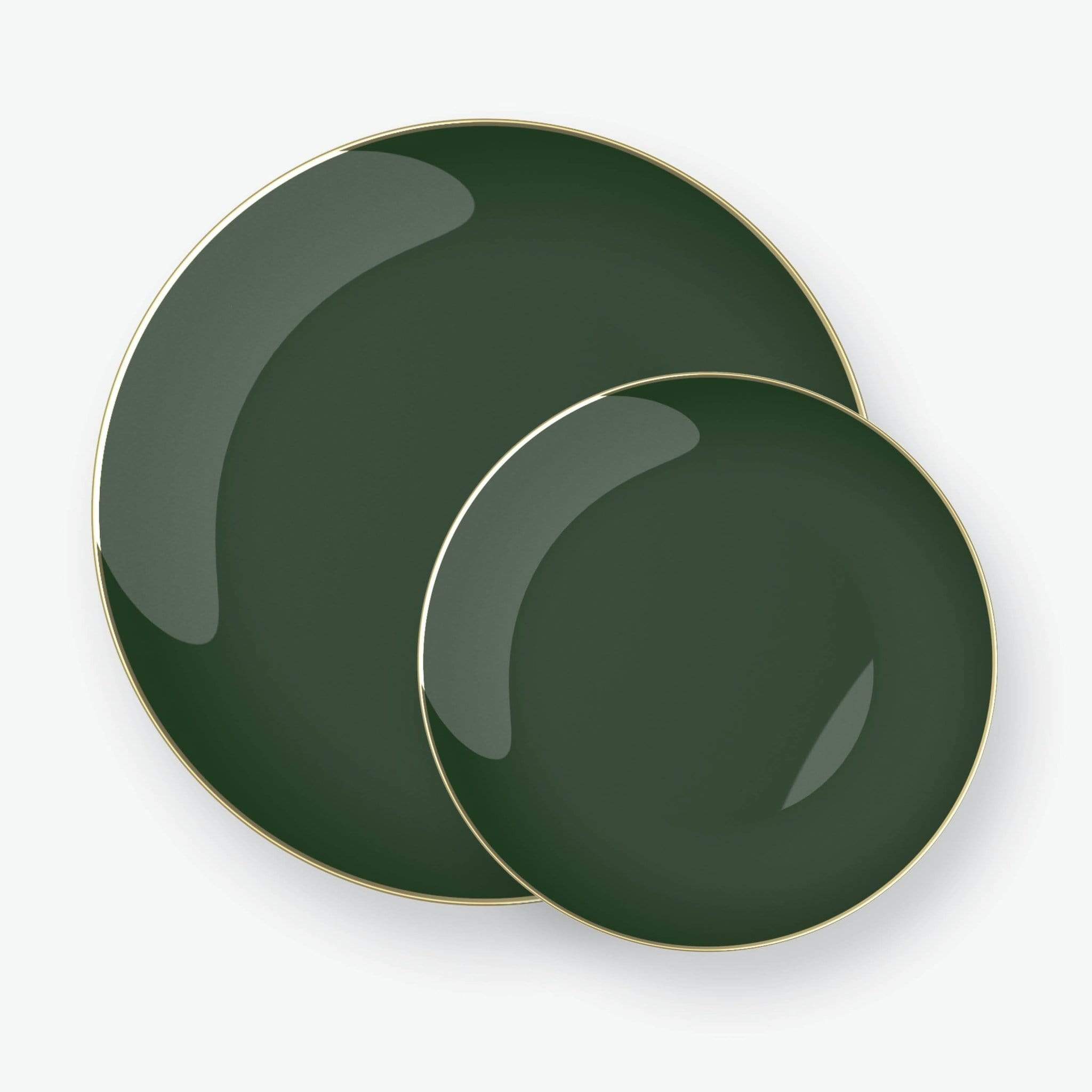 Round Emerald • Gold Plastic Plates | 10 Pack: 10.25" Dinner Plates ...